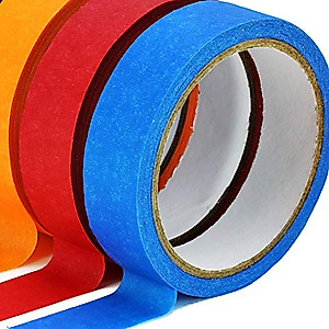 TradeGear Colored Masking Tape 7 Pk – 1 Inch x 15 Yards (45 Ft) - Rainbow Color Craft Paper Tape – Perfect for Art, Labeling, Color Code, Classrooms, Painters, Kids, Home, Office, DIY