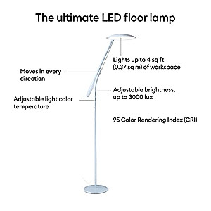 Cricut Bright 360 Floor Lamp & Design Files Bundle Adjustable Pivoting Angle Height Dimmer Brightness Settings LED Energy CRI Light for Craft Room Bedroom and Office Cool Temperature Adjusts - Mist
