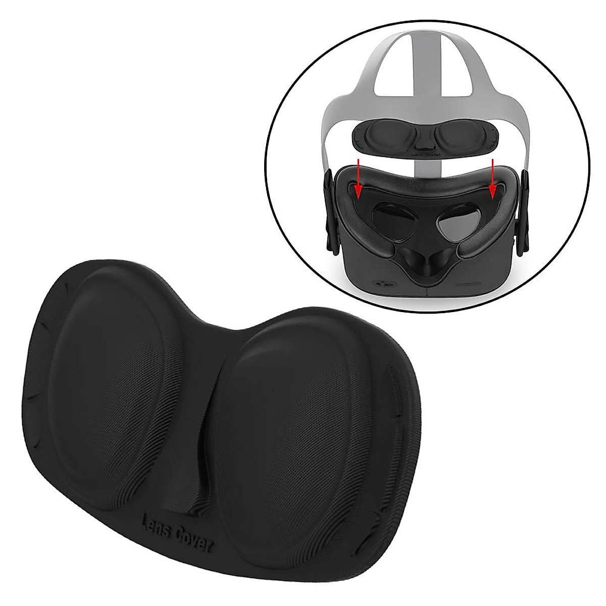 VR Lens Protect Cover, Protect Cover for Oculus Quest VR Lens Dust Cover, Washable, Collision-Proof Cap Sleeve, Black