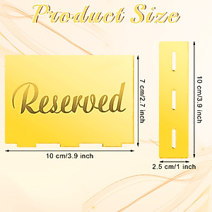 6 Sets Acrylic Mirror Reserved Table Sign Gold Acrylic Freestanding Decoration Guestbook Wedding Reserved Sign for Seating Reception Table Restaurant Business Office
