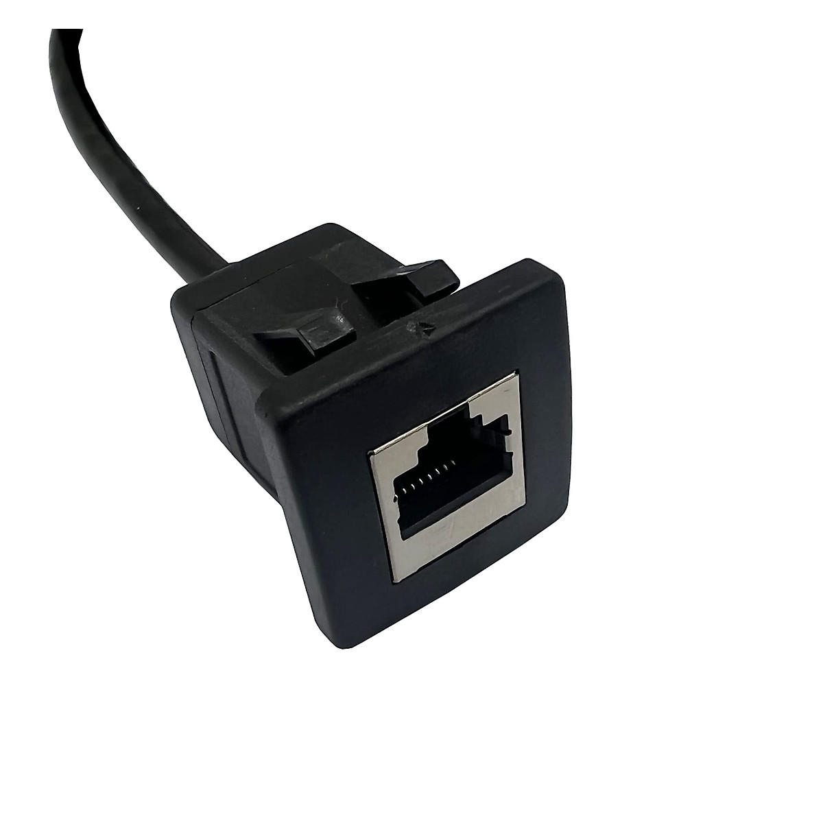 Qaoquda Cat5e RJ45 Square Flush Mount Cable, RJ45 Male to Female Shielded Ethernet Network Panel Mount Extension Cable for Car, Boat and Home Wall 1M/3Ft