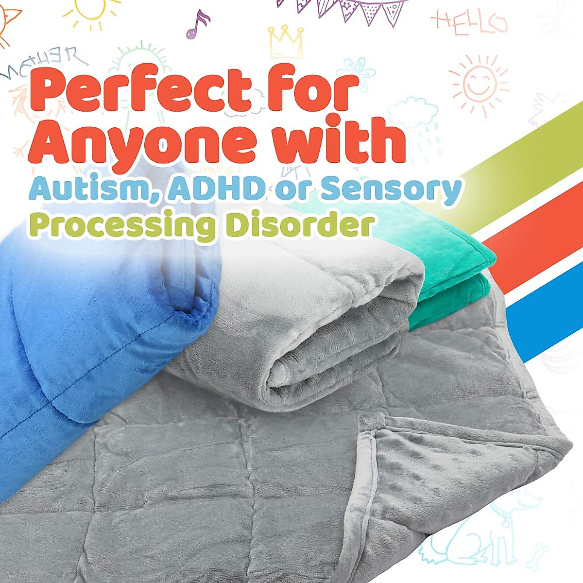 LITTLE CHUBBY ONE Weighted Lap Pad - Heavy Blanket - 7 Lbs - 19" x 22"