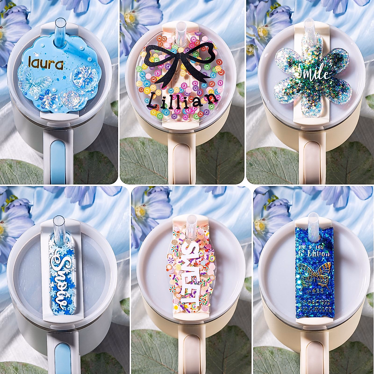 LET'S RESIN Name Plates Resin Molds, 16 Cavities 2Pcs Silicone Name Tag Resin Molds for Tumbler Cup Lid, Epoxy Resin Molds for Stanley Cups, Keychain, Resin Art