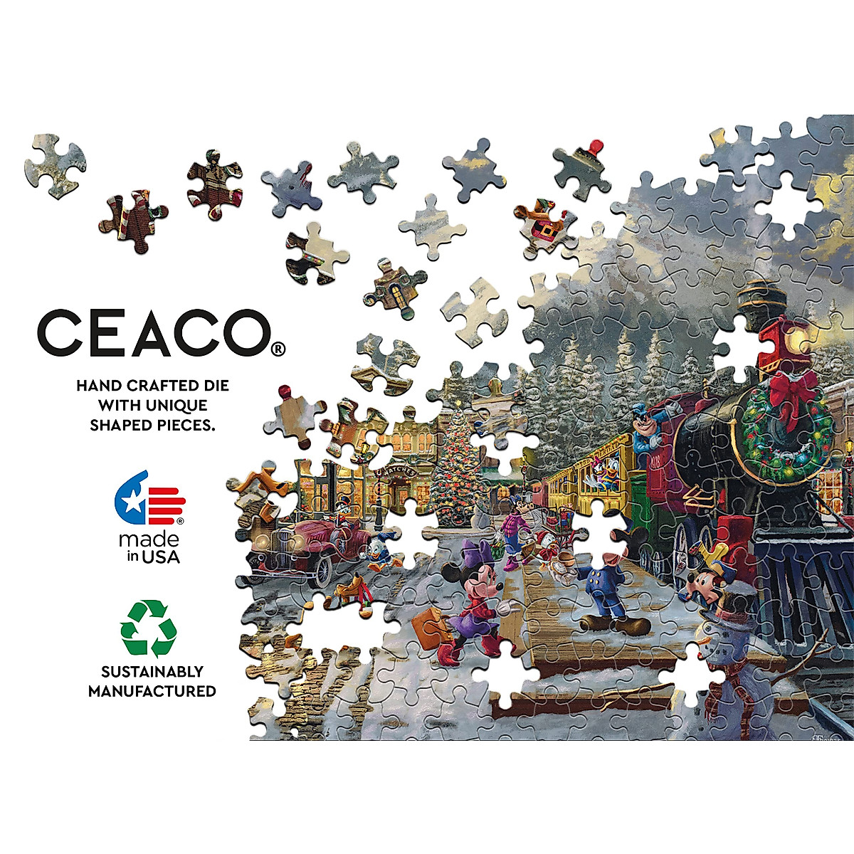 Ceaco - Thomas Kinkade - Disney - Holiday - Candy Cane Express - 1000 Piece Jigsaw Puzzle