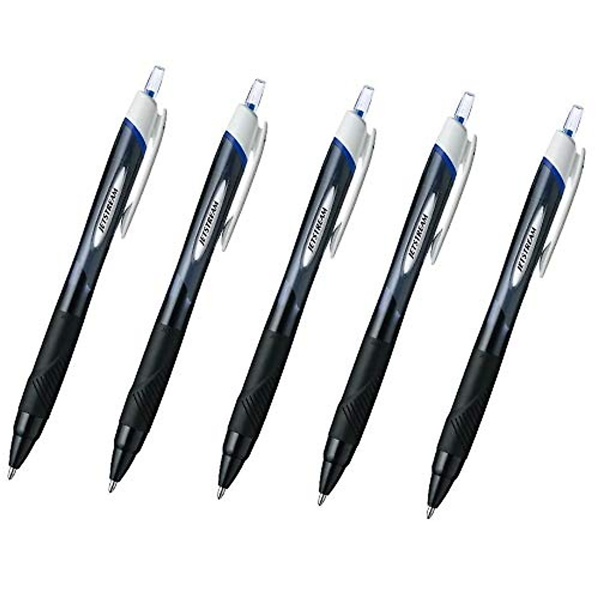 uni-ball Jetstream RT Retractable Roller Ball Pens Rubber Grip 1.0mm Blue Ink Value Set of 5