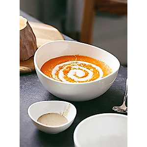 Sweese 104.401 Porcelain Bowls - 42 Ounce for Salad, Fruits and Popcorn - Set of 4, White