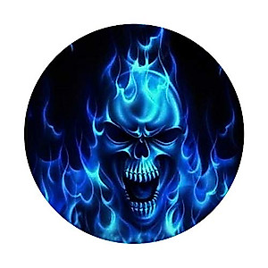 Blue Flame Screaming Skull Phone Accessory PopSockets PopGrip: Swappable Grip for Phones & Tablets