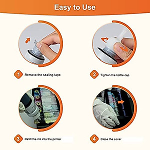 TESEN Compatible 664 XL Refill Ink Bottle Replacement for Epson 664 XL T664 for Use with Epson EcoTank ET-2500 ET-2550 Workfoce ET-4500 L485 L350 Printer T664120 T664220 T664320 T664420 4-Pack Color