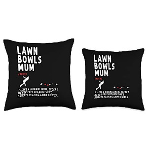 Lawn Bowling Retirement & Lawn Bowls Accessories Funny Lawn Bowls Mum Idea for Women & Funny Retirement Throw Pillow, 16x16, Multicolor