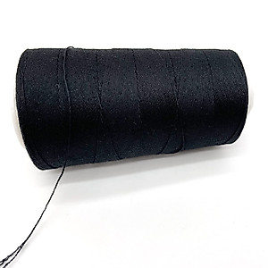 Atimiaza Thick Thread for Sewing Hair, Black Weaving Thread Polyester Thread for Making Wig, Hair Extension Sewing Thread with 3 Pcs Curved Needles (Black)