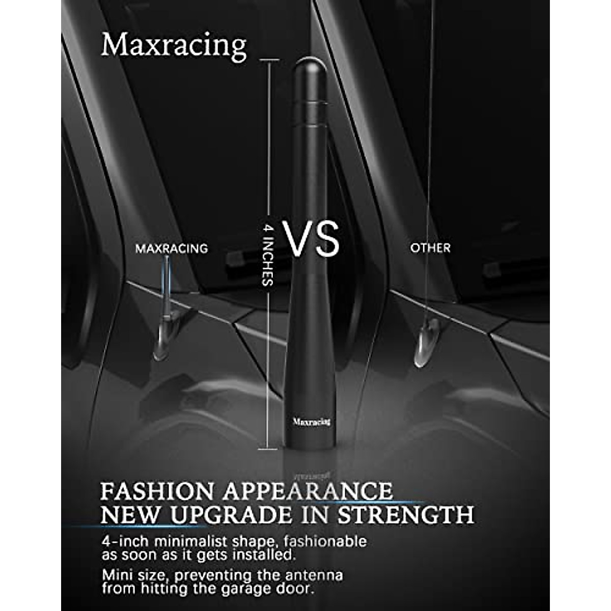 MAXRACING Short Aluminum Antenna Compatible with Ford F150 Pickup Truck 1997-2023