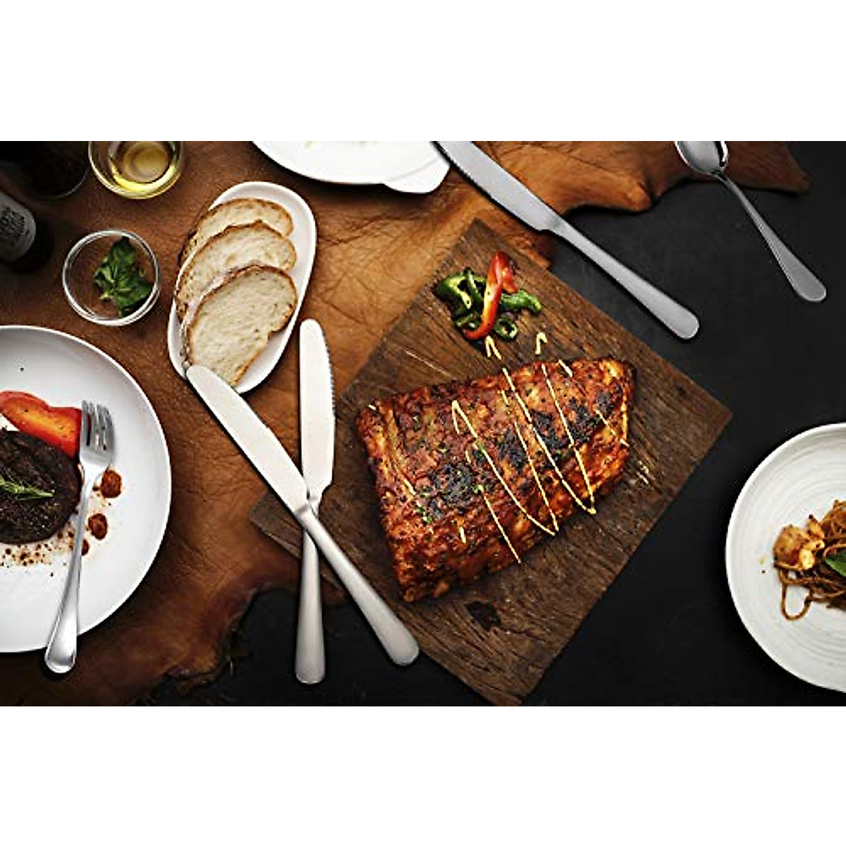 HIWARE 12-piece Good Stainless Steel Dinner Knives, 9 Inches