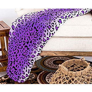 Home Must Haves Safari Animal Print All Season Extra Soft Super Warm Sofa Couch Premium Cozy Throw Bed Blanket (King, Purple Leopard)