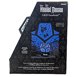 Disney The Haunted Mansion Projection Light, Indoor Blue LED GeoSwirl, Tabletop Halloween Decoration