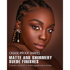 HOOMUSS Black Smoky Eye Shadow Palette 8Color, Dark Grey Smokey Eyeshadow for Goth Makeup, Black Silver White Gray Shade for Halloween, Pigmented & Long Lasting (Black)