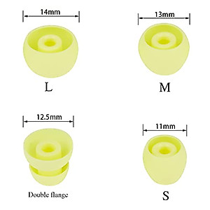 Earbud Tips Replacement Earbud Tips Earbud Replacement Tips Earbuds Replacement Tips Ear Pads Ear Cushions Ear Tips for Earbuds for Powerbeats Pro Beats Wireless Earphone Headphones 4 Pairs (Yellow)