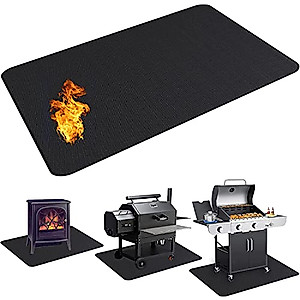UBeesize 65 x 48 inches Under Grill Mat for Outdoor Grill,Double-Sided Fireproof Grill Pad for Fire Pit,Indoor Fireplace Mat Fire Pit Mat,Oil-Proof Waterproof BBQ Protector for Decks and Patios