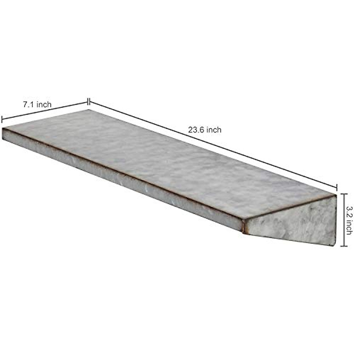 MyGift Silver Galvanized Metal Floating Shelves for Wall, Decorative Display Shelf, Set of 2