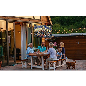 SYLVOX 75 inch Outdoor TV, 2000 nits Full Sun LED Outdoor TV, 4K UHD Smart Television IP55 Waterproof, High Brightness, ATSC & NTSC Tuner, Support Bluetooth & 2.4G WiFi, for Outside & Backyard