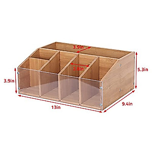 Coffee Station Organizer Coffee Bar Organizer for Countertop Farmhouse Coffee Caddy with Removable Dividers Office Coffee Bar Accessories and Organizer for Coffee Pods, Syrup, Cups, and Stirrer