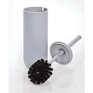 iDesign Cade Bowl Brush and Holder, Toilet Cleaning Set for Bathroom, Matte Gray 2 Each