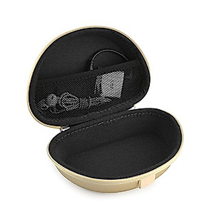 Geekria Shield Headphone Case Compatible with Beats Studio Pro, Solo 3, Solo 2, Solo HD Case, Replacement Hard Shell Travel Carrying Bag with Cable Storage (Gold)
