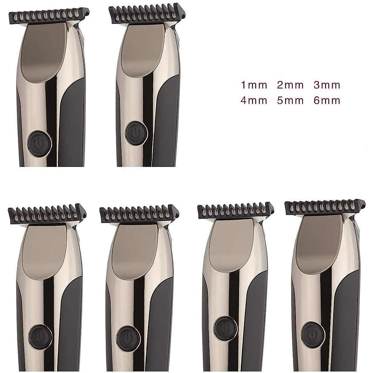 WZGZFER Hair Clippers Professional Trimmer Kit Cordless Barber Clipper with 6 Adjustable Guide Combs Rechargeable Hair Trimmer Set, Hair Cutting Machine Grooming Kit for Men/Kid/Baby (Silver)