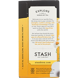 Stash Chamomile Herbal Tea, Caffeine Free, 20 Tea Bags Per Box