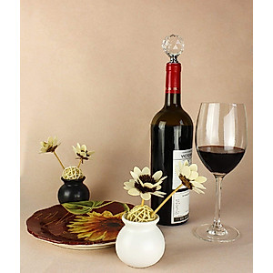 Crystal Wine Stoppers, YINUO Wedding Gift Diamond Wine Saver Wine Bottle Stopper with Gift Box - Crystal Clear