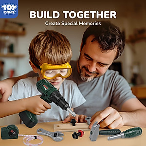 STEAM Life Kids Toddler Tool Set for Boys with Electric Toy Drill, Toy Tool Set for Toddlers, Kids Tool Box with Toy Hammer, Baby Tool Set, Tool Set for Kids Ages 3-5, Kids