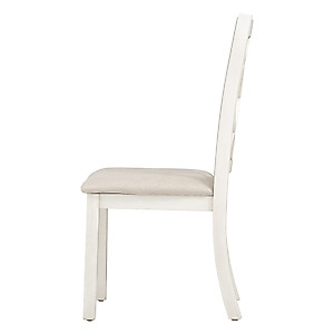 Wood Dining Chair Set of 4, Farmhouse Dining Chairs with Padded Seat and Solid Wood Legs, Mid-Century Dining Chairs for Kitchen, Bedroom, Dining Room (Beige)