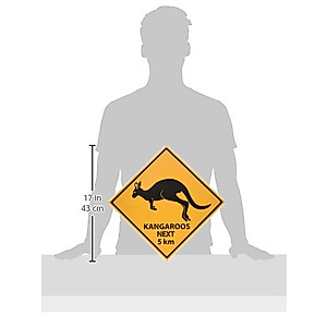 Beistle 54306 Outback Road Sign Cutouts-4 Pcs, 14'' 13'' .1'', Yellow/Black