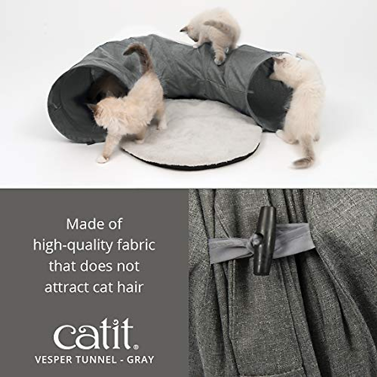 Catit Vesper Cat Tunnel, Cat Toy, Grey, 41996