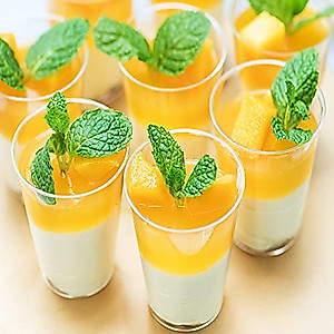 50 Pack 3 oz Mini Plastic Dessert Cups,Disposable Round Shooter Cups,Appetizer Bowls Catering Supplies for Parfait,Appetizers,Ice Cream,Tasting Party