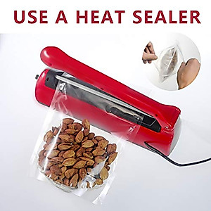 100 Pack Smell Proof Mylar Bags 7x10+3.2inch, Resealable Stand Up Food Storage Bags Clear Reusable Self Seal Zipper Lock Mylar Bags for Food, Seeds, Pills