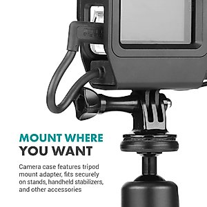 Movo GPR-5 GoPro Case with Microphone for Camera - for GoPro Hero 5, 6, 7 - Includes VXR10 Microphone for iPhone, Android, Camera - Shoe Mount for Shotgun Mic - GoPro Mic Adapter Not Included