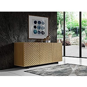 Whiteline Modern Living Harper Buffet, Large, Gold