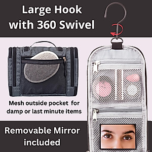 BORSALI Travel Hanging Toiletry Bag for Women with Travel Bottles and TSA Approved Clear Cosmetic, 3-1-1 Liquids Bag, Complete Toiletry Set Includes Portable Mirror, Storage Bag and Gift Box