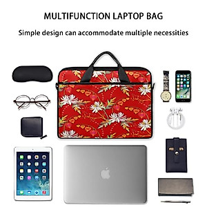 Ethnica Flower Laptop Computer Bag Waterproof Shoulder Messenger Bag 13-15 inch Durable Laptop Tote Bag with Shoulder Strap Handle Lightweight Crossbody Briefcase