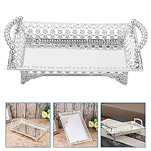 Cake Display Plate Silver Footed Fruit Basket Tray Metal Dessert Display Platter Decorative Snacks Plate Cake Serving Dish Appetizers Platter Tray for Home Party Kitchen