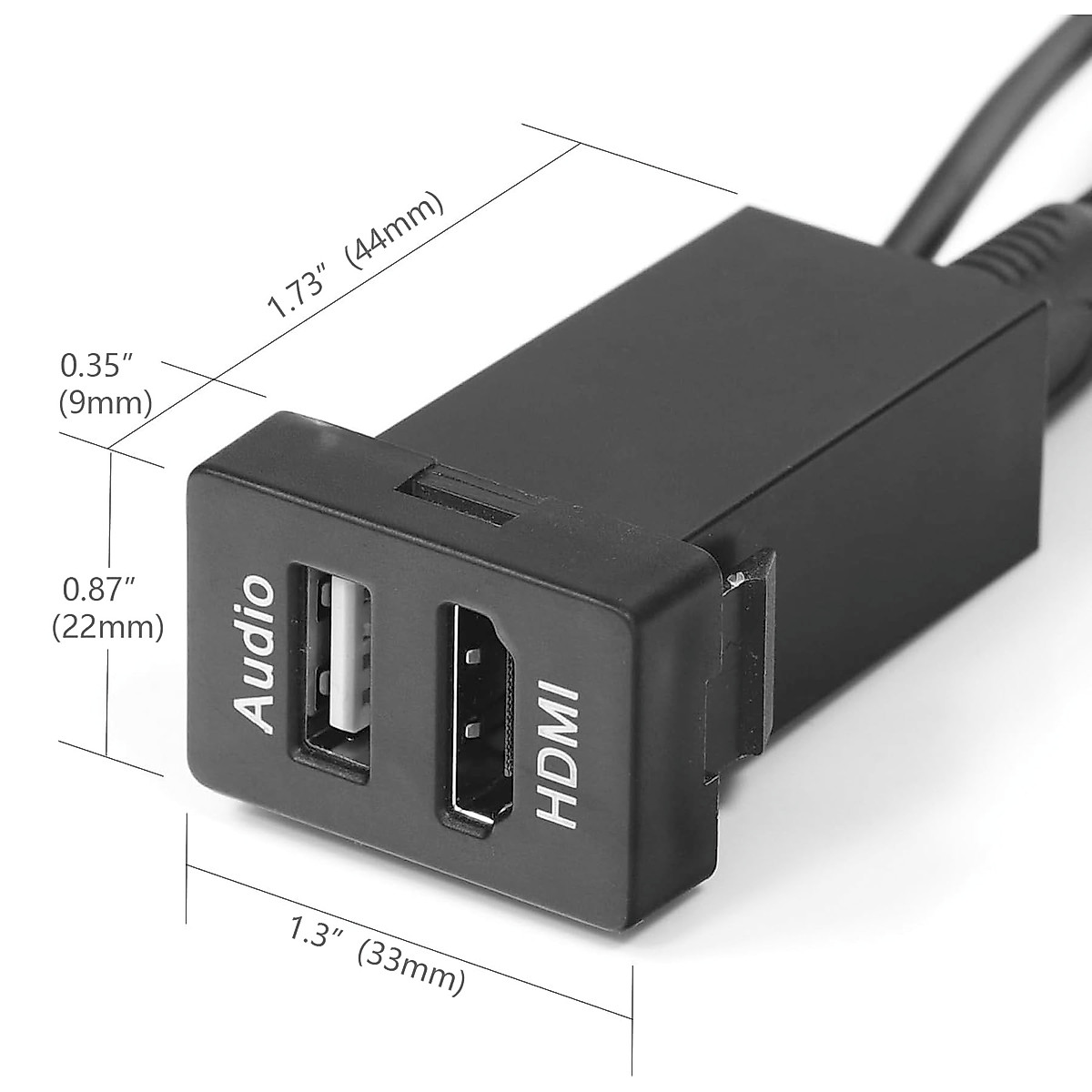 Timloon HDMI Socket Mount Cable +USB Audio Input Audio Relay Use for Toyota（Type A）