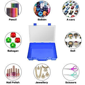 ALCYON 1600+ Baseball Card Storage Box, Sports Cards Holder Organizer Hard Plastic Display Case Compatible with Baseball/Football/for MTG/for PM for Collector (blue)