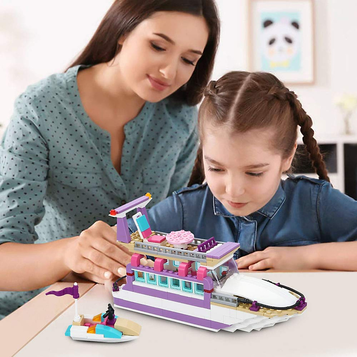 BRICK STORY Dream Girls Cruise Ship Building Toys Playset Creative Friends Yacht Building Sets 318 Pieces Girls City Boat Model Building Kit Christmas Birthday Gift for Kids Age 6-12