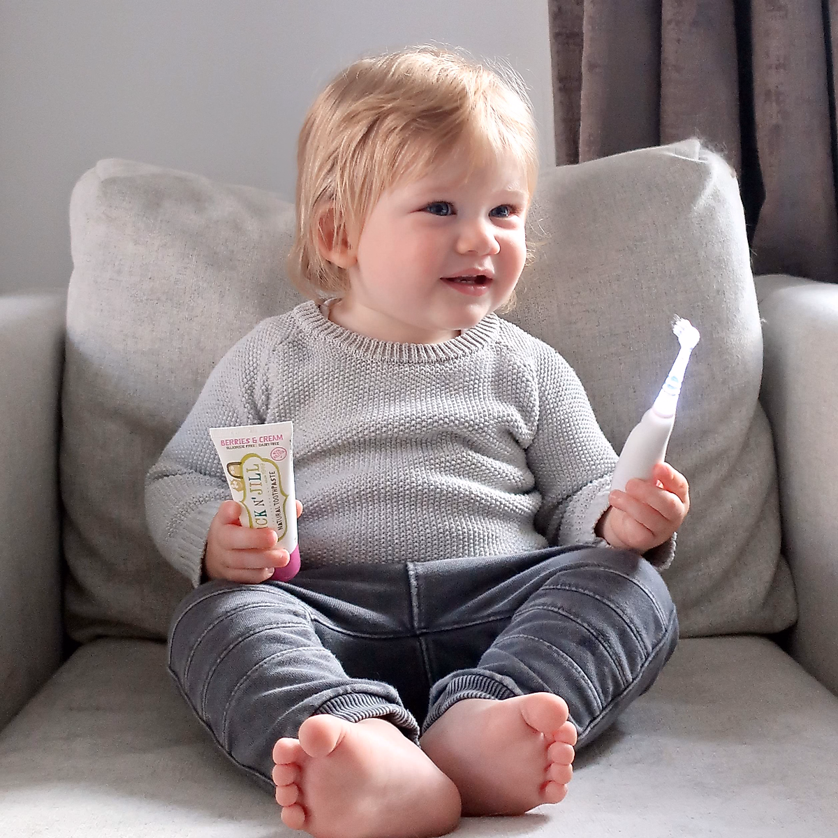 Jack N' Jill Tickle Tooth Sonic Electric Toothbrush Replacement Heads - Gentle Cleaning, Made for Tiny Teeth, LED Inspection Light, Extra Soft Bristles, for Babies & Kids - (1 Pack - Set of 2)