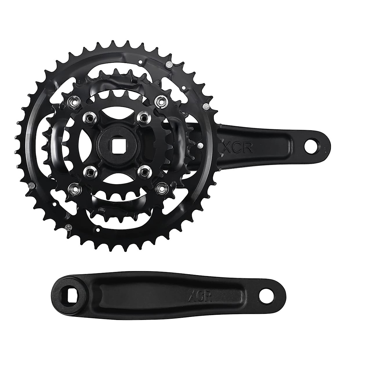 CYSKY 3X 9 Speed Bike Crankset 170mm 104/64 BCD Crank Arm Set 44-32-22T Easy to Replacement MTB BMX Road Bicycle Crankset Compatible with Shimano,SRAM,FSA, Gaint
