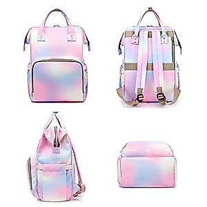 Yusudan Rainbow Laptop Backpack for Womens Girls, College Backpacks School Bag Bookbag 15.6 Inch Computer Backpack