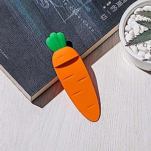 3D Stereo Book Marks Kids Bookmarks Kawaii Silicone Carrot Bookmark Novelty Book Marker Inspirational Quote Bookmark Page Marker