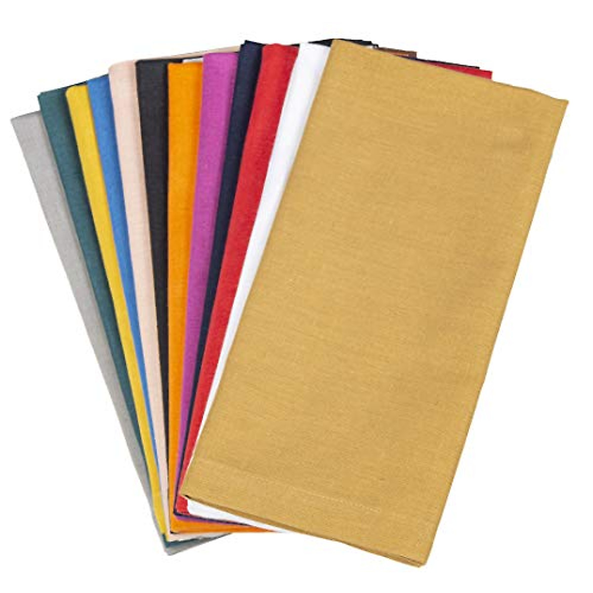 Multicolor Cloth Napkins - Set of 12 Pure Cotton Everyday Lunch Dinner Napkin - Holiday Birthday Party Gift - Soft Washable Absorbent Reusable Napkin Christmas Cloth Napkins Multi Pack