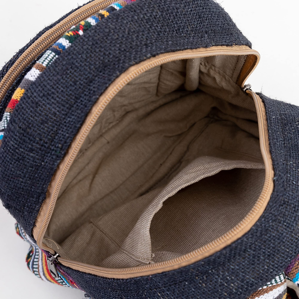 Mini Hemp Backpack Bag - Blue Boho Eco Friendly Unisex Rustic Durable by Freakmandu