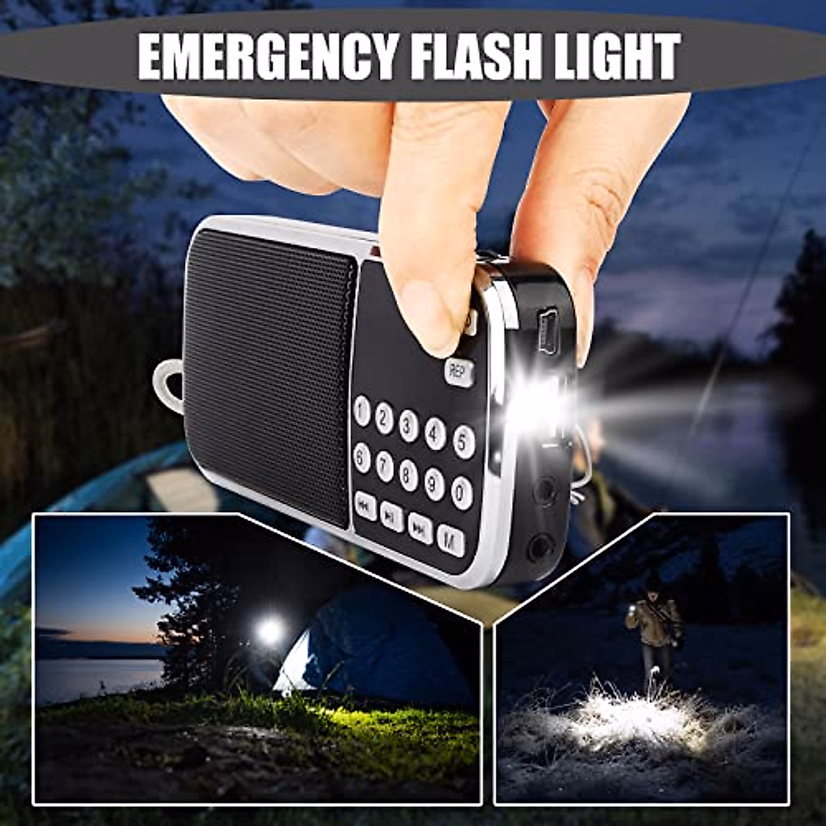 Mfine 088 Mini Speakers Portable Music Player Micro SD/TF USB Disk Speaker FM Radio - Black